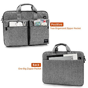 KINGSLONG Slim 17.3 inch Laptop Bag Sleeve Carrying Case with Shoulder Strap, Notebook Ultrabooks Computer Handbag Cover for Men Women Fit for Acer Asus Lenovo HP Toshiba Grey