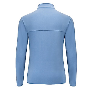 Willit Men's Fleece Pullover Golf Quarter Zip Sweaters Cold Weather Hiking Thermal Shirt Jacket Blue M