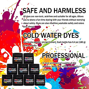 WELYEME Cold Water Dye, Tie Dye Powder, Fabric Dye Powder for Clothes (Black)