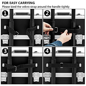 mefeir 3 in 1 Rolling Makeup Train Case, Aluminum Makeup Travel Organizer Cosmetic Case, Cosmetology Display Suitcase on Wheels, Beauty Storage Luggage Lockable w/4 Removable Wheels, Black