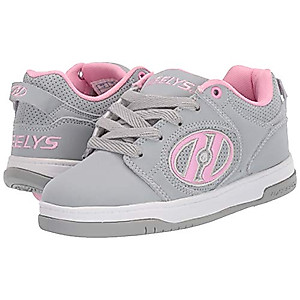 HEELYS Unisex-Child Voyager Tennis Shoe, Grey/Light Pink, 6 Big Kid