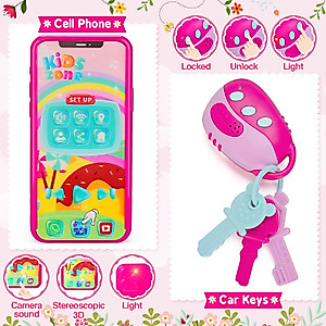 Officygnet Play Purse Toy for Girls 1 2 3 Years Old, Toddler Purse Girl Toys with Pretend Makeup Kit, Princess Pretend Play Toys for Little Girls, Birthday for Toddler Girls Age 2-3