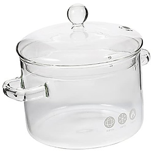 Cabilock Soup Pot French Onion Pans with Lids Korean Ramen Pot Melting Chocolate Pot Glass Pans for Cooking Glass Onion Kitchen Essentials Glass Instant Noodle Pot Double Ear Stew Pot Milk