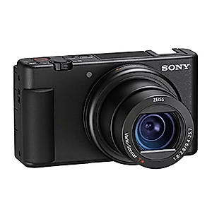 Sony ZV-1 Camera for Content Creators and Vloggers Bundle with Shotgun Microphone, Extendable Tripod with Built-in Phone Mount and Memory Card (4 Items)