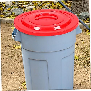 SOESFOUFU Trash Can Trash Can Cover Outdoor Trash Cans Portable Large Trash Cans Trash Can Lids Litter Boxes Bins Large Waste Bin Lid Plastic Garbage Can Lid Red