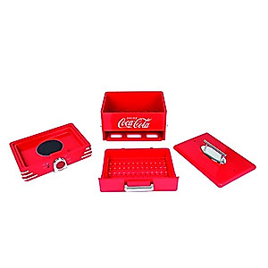 Nostalgia Extra Large Diner-Style Coca-Cola Hot Dog Steamer and Bun Warmer, 24 Hot Dog and 12 Bun Capacity, Steam Bratwursts, Sausages, Vegetables, Fish, Dumplings, Red