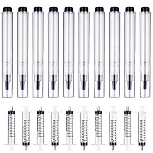 6ml Touch up Paint Pen Fillable Paint Brush Pens Clear Furniture Pen Press Wall Painting Supplies Cabinet Paint Kit for Wall Wood Repair (10)