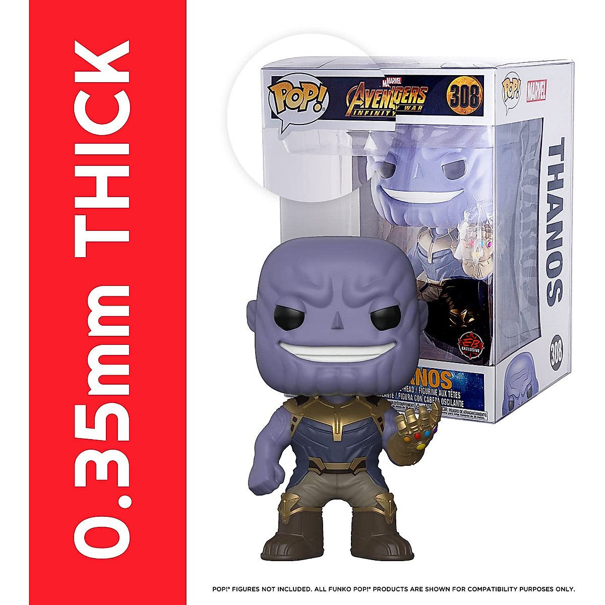 EVORETRO Funko Pop Protector - 10-Pack - Funko Pop Display Case - Glow in The Dark Edges Compatible with All Standard 4" Funko Pop Figures, 0.40 mm Thick & Stackable, Will Last for Years to Come.