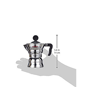Alessi AAM33 by Alessandro Mendini Stovetop Espresso Maker, 1 Cup, Black