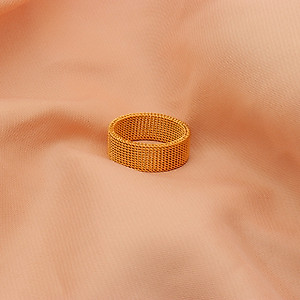 Uarein 1Pc Stainless Steel 8mm Mesh Ring for Women Men.Fashion Wide Woven Mesh Ring Comfort Fit Wire Mesh Band Ring Punk Jewelry Gifts for Wife (Gold, 9)