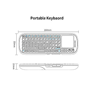 iPazzPort 2.4G Mini Wireless Keyboard with Touchpad Mouse Combo, Lightweight Portable Keyboard Controller, Compatible with Android TV Box/PC/Tablets/PS4/Raspberry Pi 3/HTPC KP-810-19S