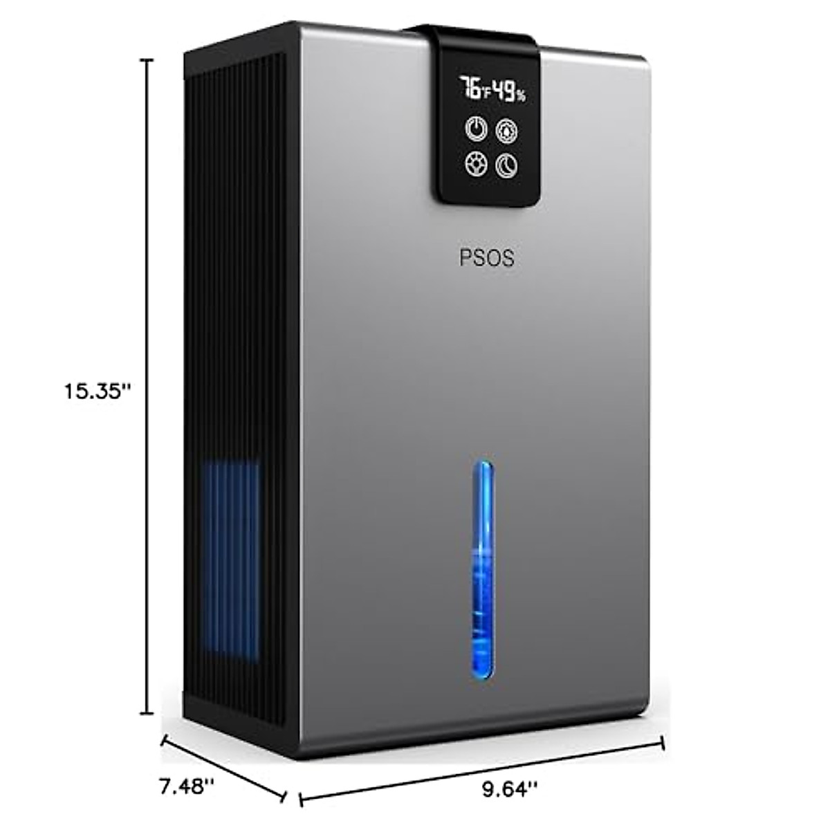PSOS Dehumidifier, 98 OZ Tank Capacity, Dehumidifiers with Auto Shut Off, Quiet Operation,Portable Dehumidifier for Home, Basement, Bedroom, 890 sq.ft Coverage Area