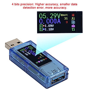 RuiDeng AT34 USB 3.0 Color, usb tester usb meter fnb38 LCD Tester,Voltmeter Ammeter Multimeter Charger USB Tester