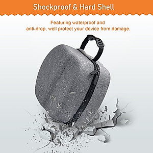 Carrying Case for Oculus Quest 2, Catcan Hard Protective Carry Case with Cable Ties/Bags for Meta Quest 2, Lightweight Portable Travel Case Storage Bag for VR Gaming Headset/Controllers (Grey)