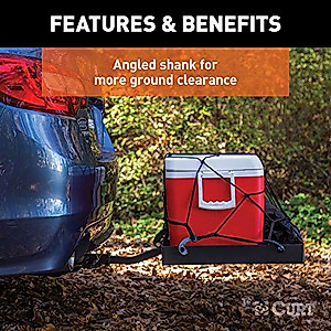 CURT 18110 48 x 20-Inch Tray Hitch Cargo Carrier, 300 lbs Capacity, 1-1/4, 2-In Adapter Shank, CARBIDE BLACK POWDER COAT