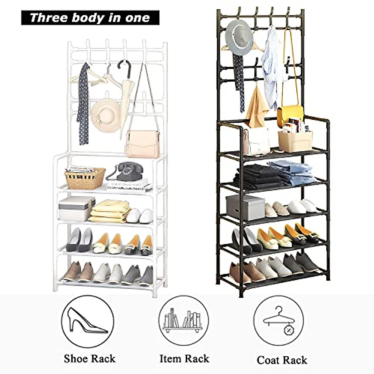 YAN WU YING ® White Shoe Rack, Shoe Shelf, Shoe Storage Organizer for Door, Entryway, Large Shoe Rack for Men,5 Tiers Shoe Organizer