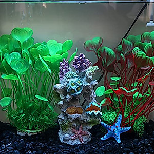 Fish Tank Rocks Resin Artificial Coral Inserts Decor Shell Ornaments Reef Aquarium Coral Decoration for Betta Fish Tank Fish to Sleep Rest Hide Play