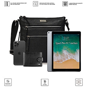 ASSOTS Crossbody Bags for Women – Real Leather Purses with RFID Protection, Multiple Pockets and Adjustable Strap