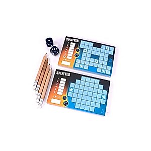 Splitter Dice Game - A Symmetrical Challenge of Numbers and Strategy, Roll-and-Write Puzzle Game, Family Game for Kids and Adults, Ages 8+, 1-12 Players, 15 Minute Playtime, Made by Pandasaurus Games