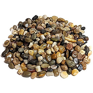 Natural Decorative Polished Mixed Pebbles 3/8" Gravel Size (5-lb Bag)