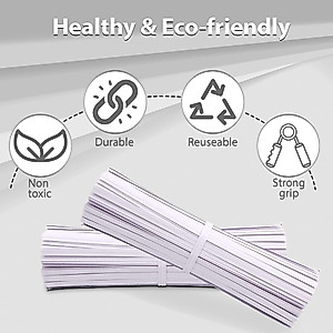 100 Pieces 5" Reusable White Paper Bread Twist Ties, White Twist Ties Bag Ties Twist Ties for Bags Bread Wire Ties Reusable Twist Tie for Treat bags Party Cello Candy Bread Coffee Bags Cake Pops