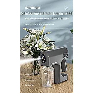 GD-09 Handheld Spray Gun Human Body Induction Atomization Home car Hotel Automatic Nano Spray Gun Disinfection Atomization Disinfection Sprayer, Suitable for Home, Office, Garden, Gym, School-White