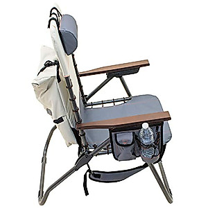 Arrow Storage Products Hi-Boy 4-Position Lace-Up Suspension Removable Backpack Bag Camp Chair, 17", Slate/Putty