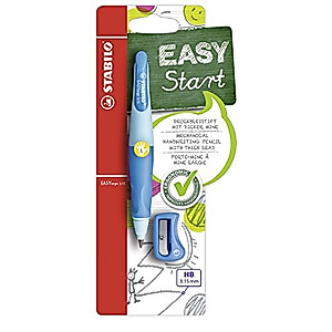Handwriting Pencil - STABILO EASYergo 3.15 - Left Handed - Light Blue/Dark Blue + Sharpener
