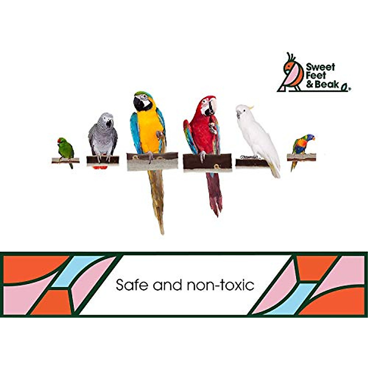 Sweet Feet and Beak Superoost Manzanita Pumice Pedicure Perch- Easy to Install Bird Cage Accessories for Healthy Feet, Nails and Beak - Natural Bird Perches Imitates Birds' Life in The Wild - M 10"