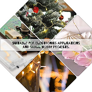 WMYCONGCONG 15 PCS 2X 3V CR2032 Battery Holder Coin Button Cell Battery Holder Case with ON/Off Switch Lead Wire Type (Clear)