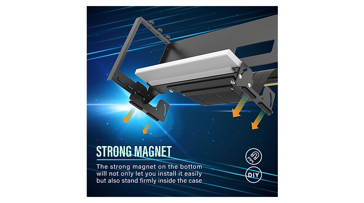 EZDIY-FAB PCIe 4.0 GPU Mount Bracket with ARGB LED Module, Multi-Angle ...