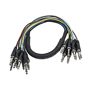 Monoprice 8-Channel 1/4 Inch TRS Male to 1/4 Inch TRS Male Snake 26AWG Cable C/d - 3 Feet with 8 Balanced Mono/Unbalanced Stereo Lines