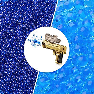 TANSAR Gel Ball Blaster Ammo Refill (7-8 mm,6 pack,10000 Pieces Per Pack), Gel Splat Bullets, Compatible with Gel Ball Blaster, Blue Colour, for Ages 14+