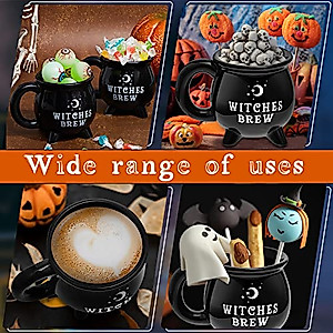 Tessco Witches Brew Witch Cauldron Coffee Mug Black Ceramic Coffee Cups Black 12 oz Mug Ceramic Witchy Gifts Witch Decor Halloween Mug Drinkware Black Cup Novelty Coffee Mugs Tabletop (2 Pcs)