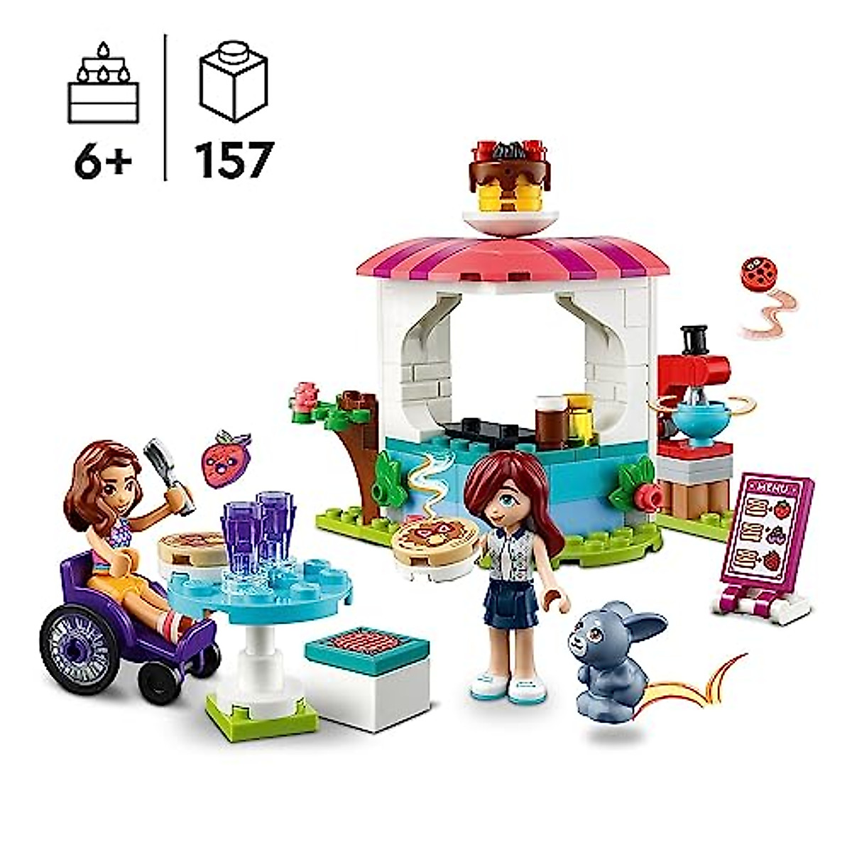 LEGO Friends Pancake Shop 41753 Building Toy Set, Pretend Creative Fun for Boys and Girls Ages 6+, with 2 Mini-Dolls and Accessories, Inspire Imaginative Role Play
