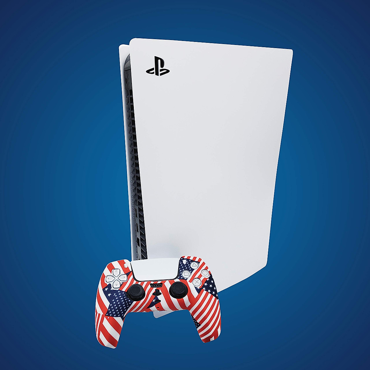 PS5 Silicone Gel Grip Controller Cover Skin Protector (USA Flag) Compatible for Sony PlayStation 5 DualSense Wireless Controller Protector Covers