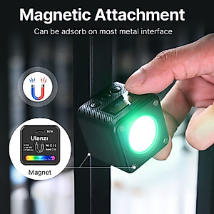 ULANZI L2 RGB COB Video Light Mini Cube Lights, LED Camera Light 360° Full Color Portable Photography Video Lighting, 800mAh Rechargeable & Magnetic Designs and 11 Dynamic Light Effects