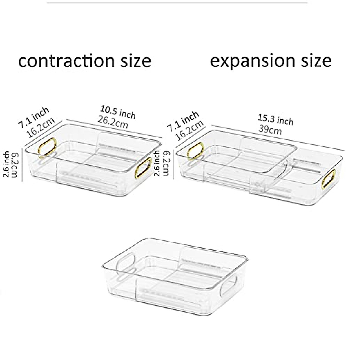 Pull-Out Decorative Tray 15.3x7.1 Inches, Clear Tray for Bathroom Dresser Counter Countertop,Dispenser Plate Serving Trays Pedestal Tray for Perfume,Cosmetics,Jewelry,Makeup,Skincare Organizer