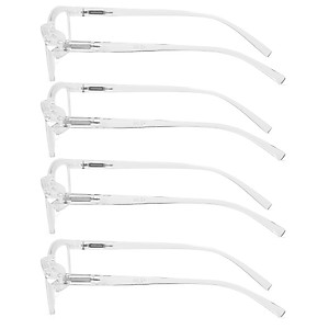 AJYADO Reading Glasses Blue Light Blocking - Computer Readers Men Women Magnifying Eyeglass Anti Blue ray Ultra Light Spring Hinge (4Pcs Clear 1.5)