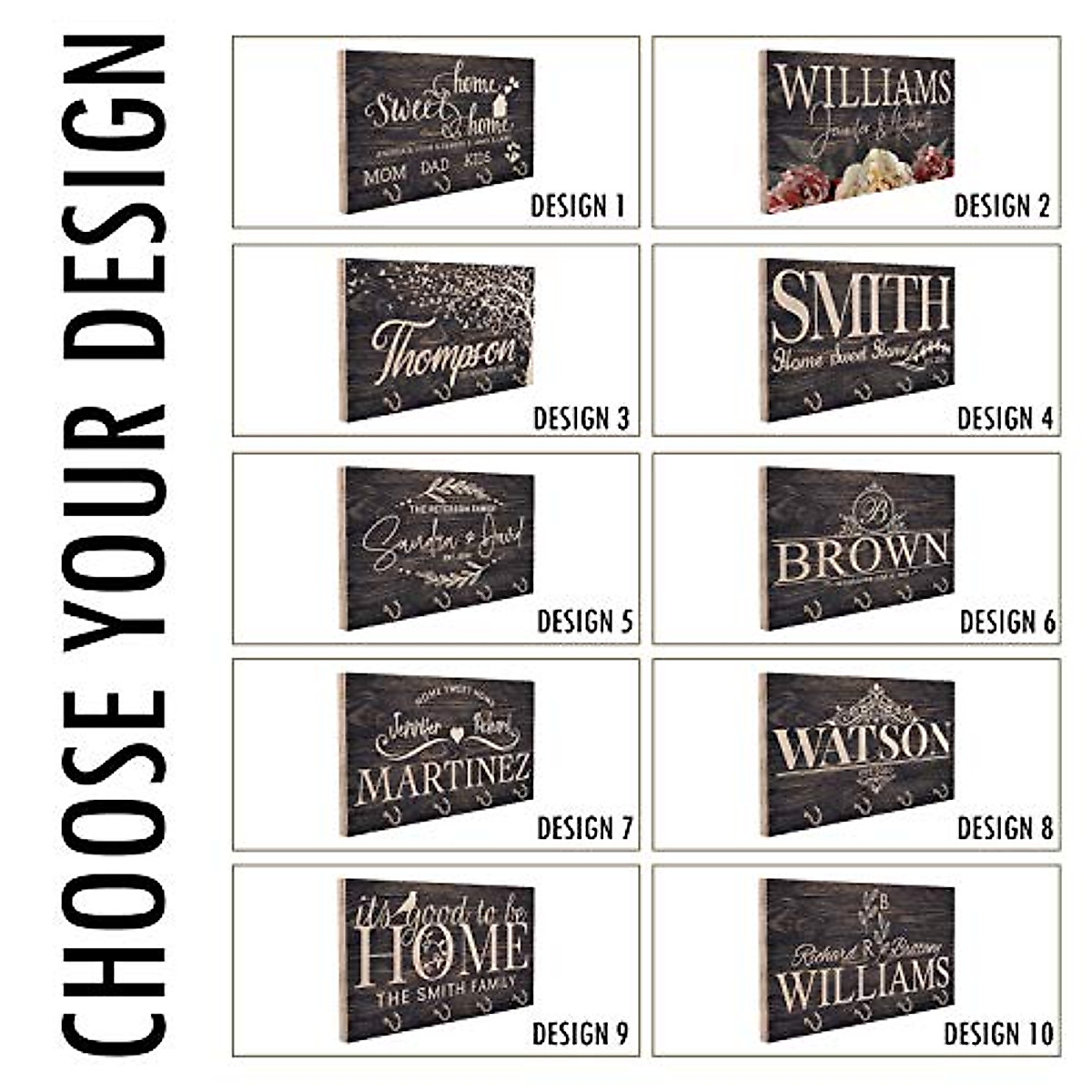 People People Personalized Wood Key Hanger for Wall | New Home Décor Gift for Wedding Housewarming | Customized Gifts for Couple Mr Mrs Key Ring Holder Hook | Key Rack | C01D02