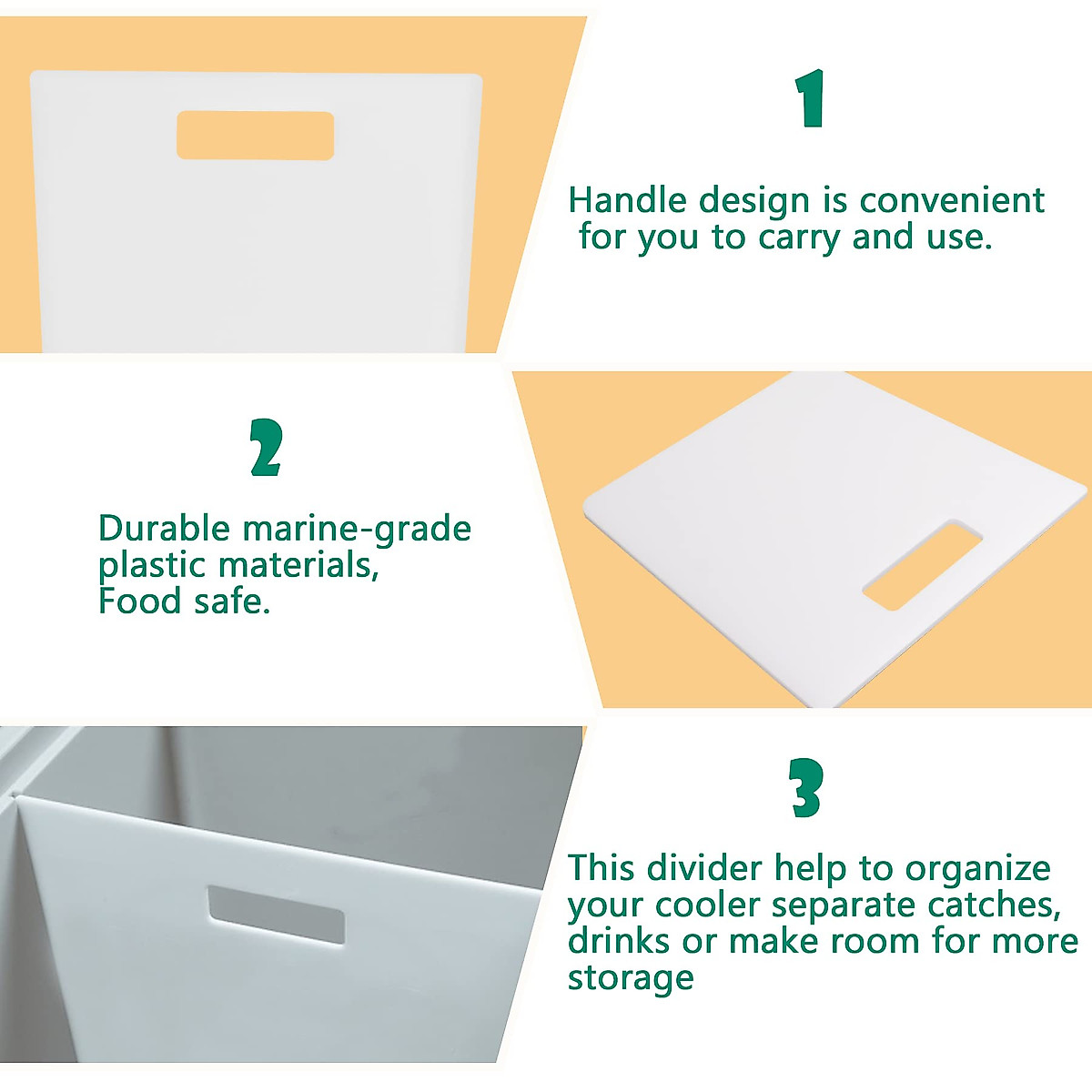 Cooler Divider/Cutting Board Compatible with Rtic 45 Gallon Coolers，Cooler Accessories，White