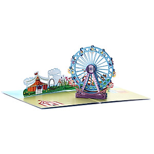 Liif Amusement Park 3D Greeting Pop Up Birthday Card, Happy Birthday Card For Kids, Boyfriend, Girl, Son, Daughter, Valentines Day, Graduation, Thinking Of You, Thank You, Celebration, New Year