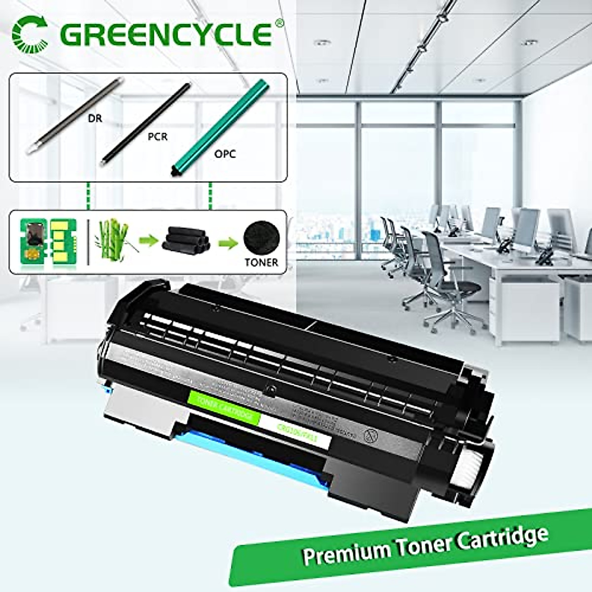 GREENCYCLE 2 PK Compatible Toner Cartridges Replacement for Canon C106 CRG 106 0264B001AA Black Use in imageClass MF6530 MF6540 MF6550 Printer ( 5000 Yield per Toner )