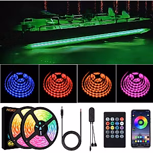 Led Strip Boat Lights Kit, 40FT Bluetooth Multi-Color Marine Pontoon Led Lights, Waterproof Boat Interior Light, Under Gunnel Deck Lights, Night Fishing Lights, APP/Remote Control, Sound Music Sync