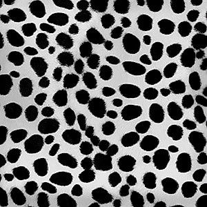 Velboa Faux/Fake Fur Short Pile Dalmatian White Black by The Yard