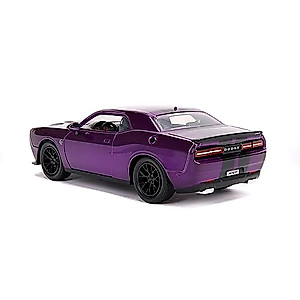 2015 Challenger SRT Hellcat Purple with Black Stripes Big Time Muscle 1/24 Diecast Model Car by Jada 31063