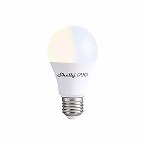 Shelly Duo, WiFi Smart Bulb, Warm Light, No Hub Required, iOS Android Enabled, Alex and Google Compatible, MQTT Enabled, 2500K to 6500K, 10W-800LM, E26 Bulb Base, 1 Pack