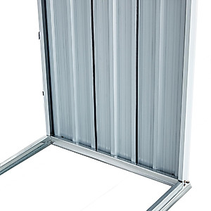 SPOFLYINN Galvanized Steel Log Storage Shed With Steel Floor Frame Raised Floor Slats Sloping Roof Design For Storing Your Firewood dark gray