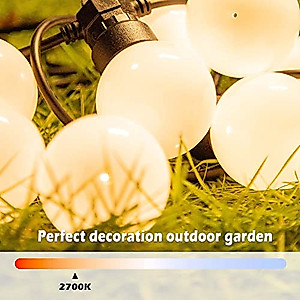 PURPLE LEAF Outdoor String Lights 24 Ft 12 Led Waterproof Bulbs Commercial Decorative for Patio Gazebo Pergola Garden Bistro and Outside Shatterproof Led Hanging Light
