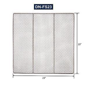 10 pcs 23" x 23" DN-FS23 Heavy Duty 19 Gauge 4-mesh Stainless Steel Woven Mesh Donut Frying Screen, 1/4"D Outer Frame and Support Rods